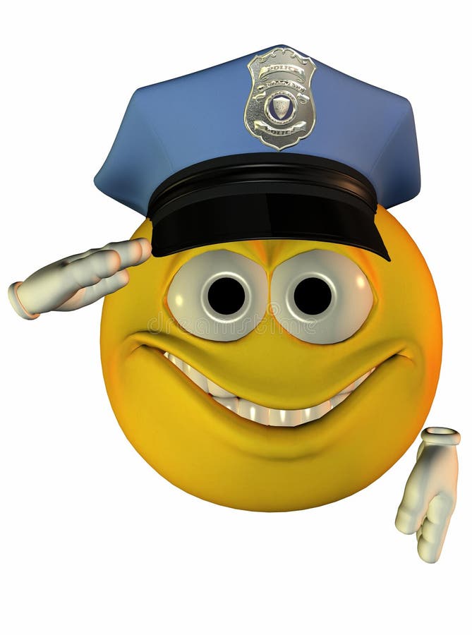 Emoji Do Polícia Isolado No Fundo Branco, Rendição Do Emoticon 3d Da ...