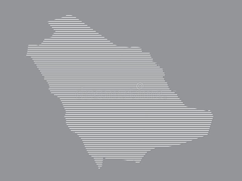 Saudi Arab Map Vector Illustration Using White Straight Lines Stock ...