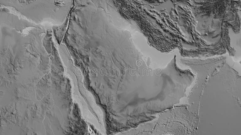 Saudi Arabia Area. Grayscale Map Stock Illustration - Illustration of ...