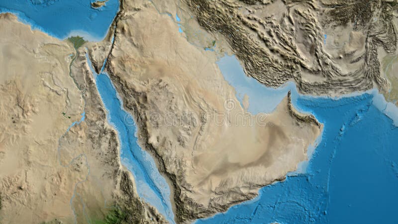 Saudi Arabia Area. Satellite Map Stock Illustration - Illustration of ...