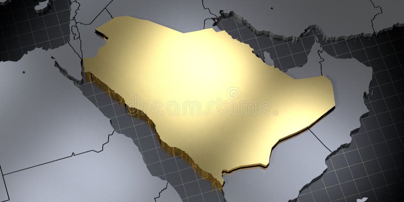 Saudi Arabia - Country Shape - 3D Illustration Stock Illustration ...