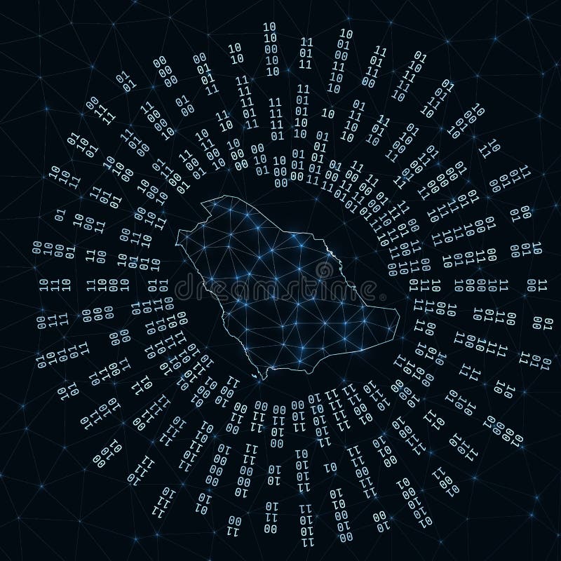 Saudi Arabia digital map. illustration de vecteur. Illustration du fond ...