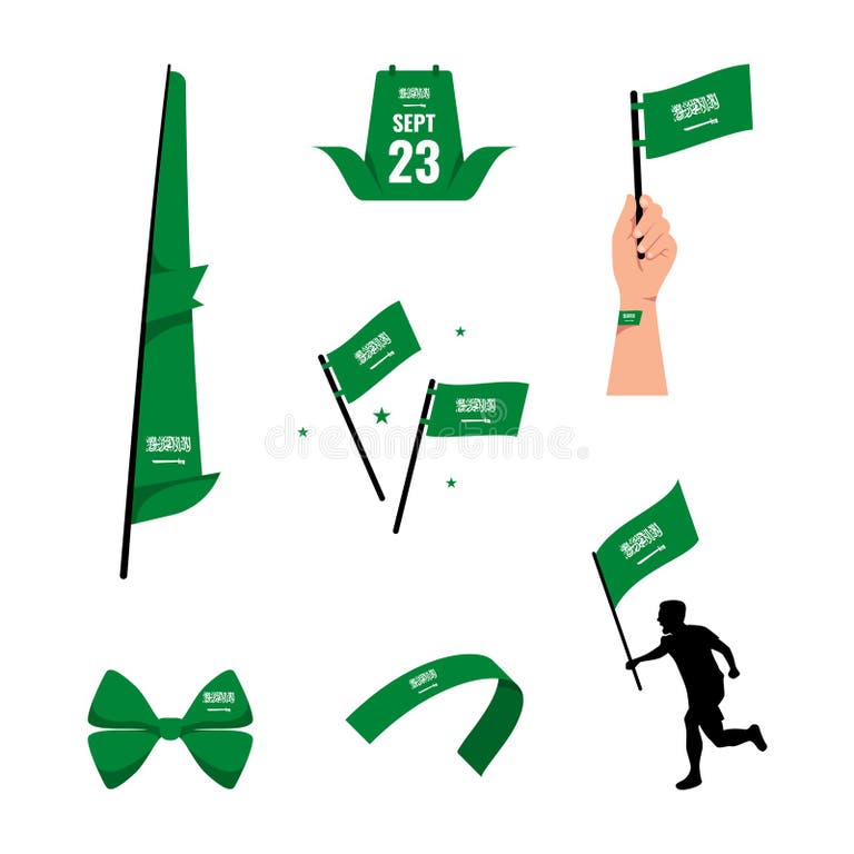 Saudi Arabia Element Independence Day Illustration Design Vector Stock ...