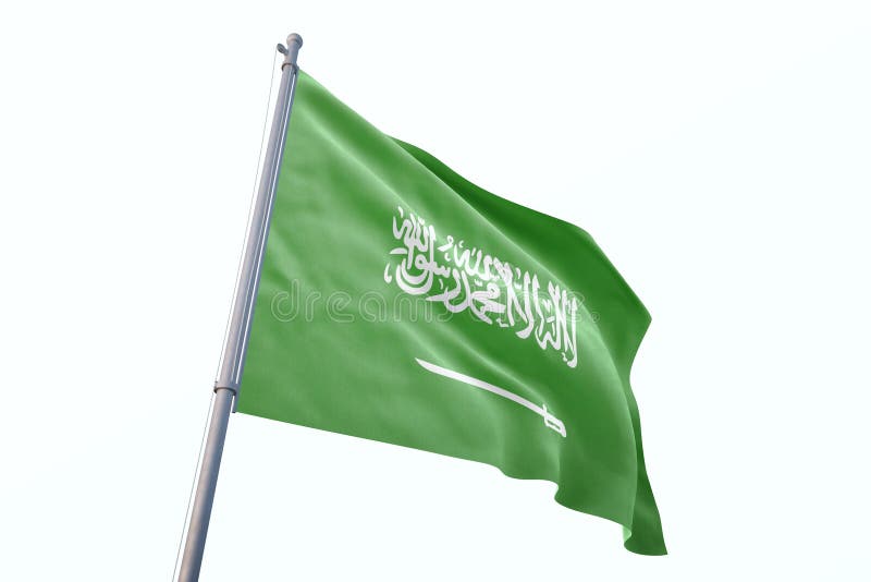Saudi Arabia Flag Isolated on White Background Stock Image - Image of ...