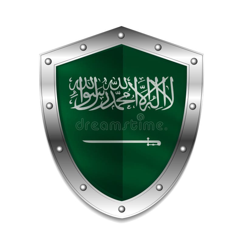 Saudi Arabia Flag on Shield Vector Illustration Stock Vector ...