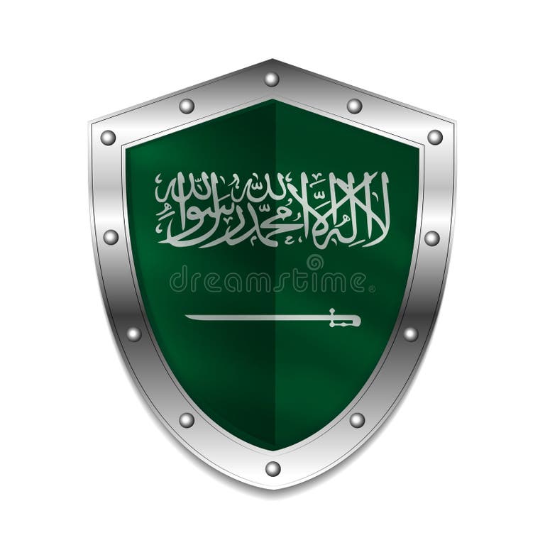 Saudi Arabia Flag on Shield Vector Illustration Stock Vector ...