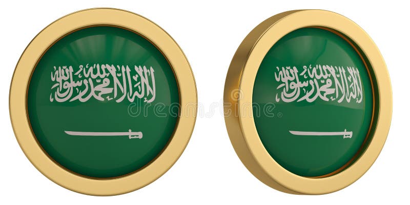 Saudi Arabia Flag Symbol Isolated on White Background. 3D Illustration ...