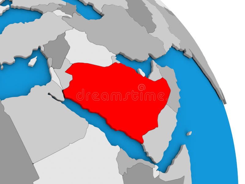 Saudi Arabia on globe stock illustration. Illustration of countries ...