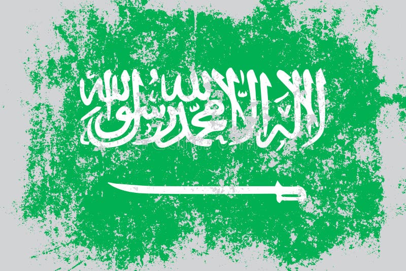 Saudi Arabia Grunge, Old, Scratched Style Flag Stock Vector ...