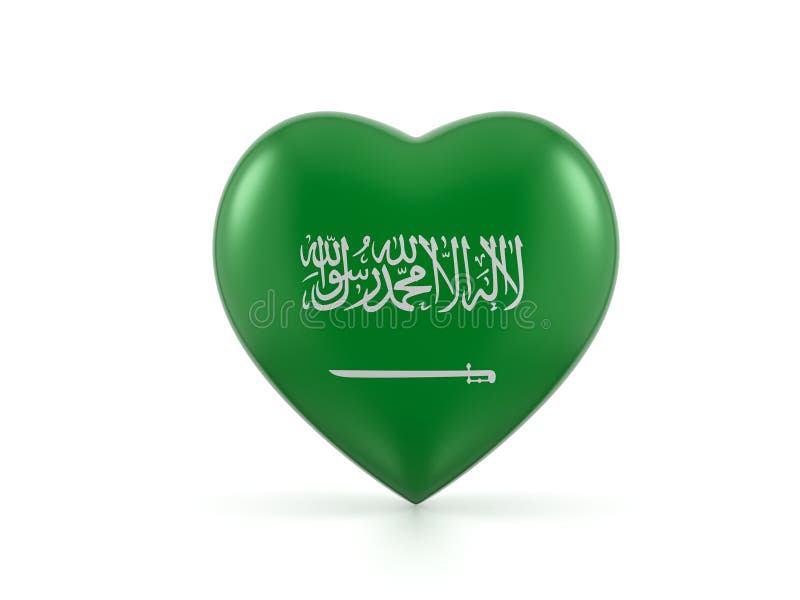 Saudi Arabia heart flag stock illustration. Illustration of white ...