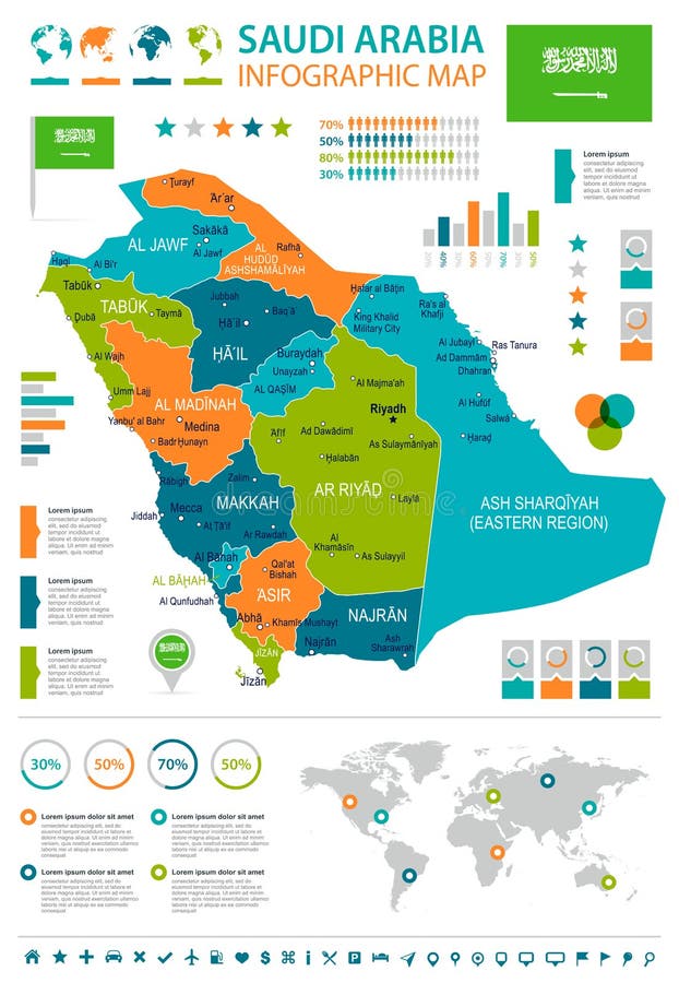Saudi Arabia Infographic Map Stock Illustrations – 1,006 Saudi Arabia ...