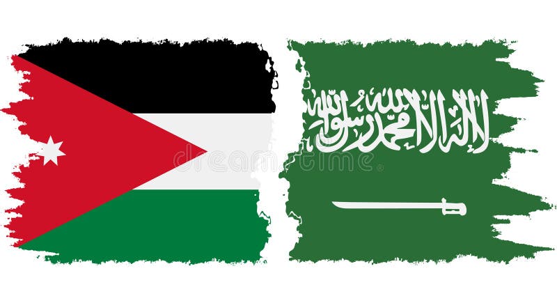 Saudi Arabia and Jordan Grunge Flags Connection Vector Stock Vector ...