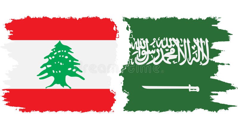 Saudi Arabia and Lebanon Grunge Flags Connection Vector Stock Vector ...