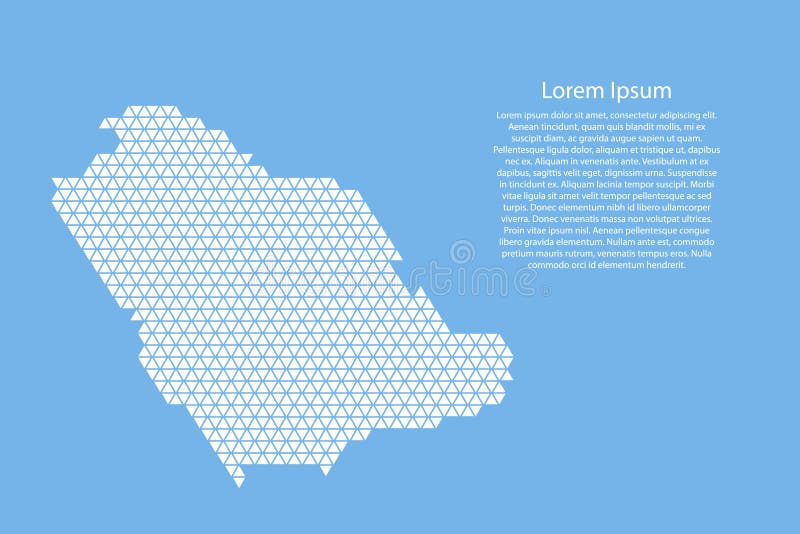 Saudi Arabia Map Abstract Schematic from White Triangles Repeating ...