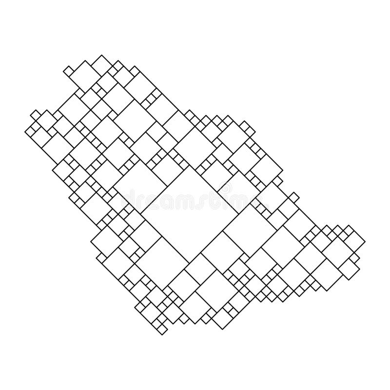 Saudi Arabia Map from Black Pattern from a Grid of Squares of Different ...