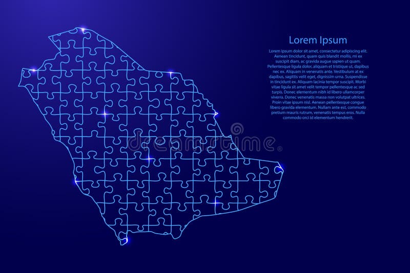 Saudi Arabia Map from Black Pattern from Composed Puzzles. Vector ...