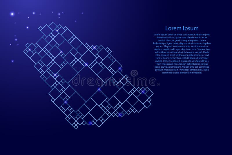 Saudi Arabia Map from Blue Pattern from a Grid of Squares of Different ...