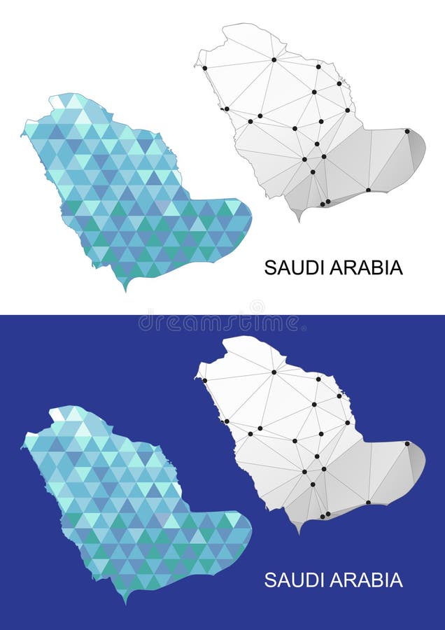 Saudi Arabia Map in Geometric Polygonal Style. Abstract Gems Triangle ...