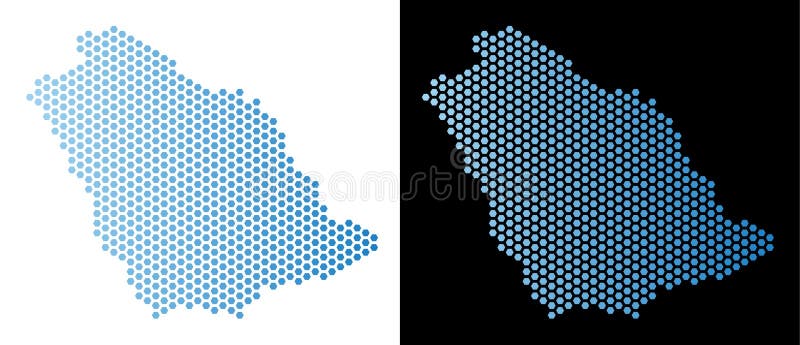 Saudi Arabia Map Hex Tile Scheme Stock Vector - Illustration of blot ...
