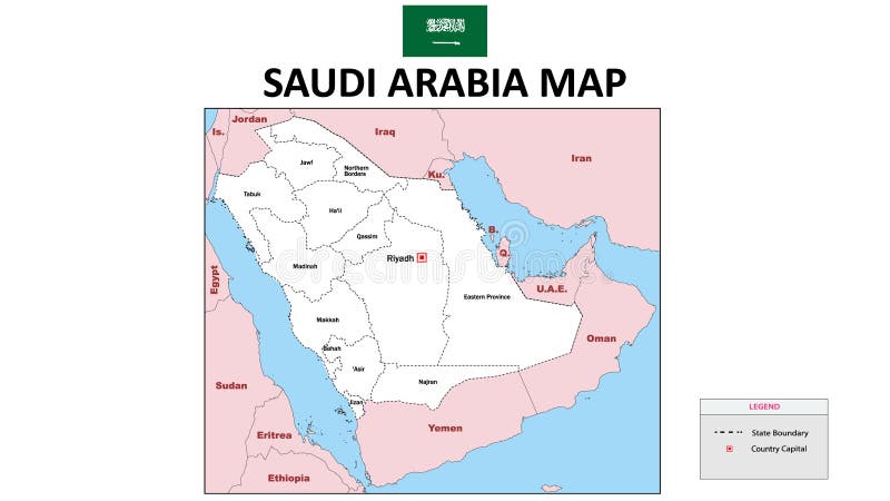 Saudi Arabia Map. Political Map of Saudi Arabia Stock Vector ...