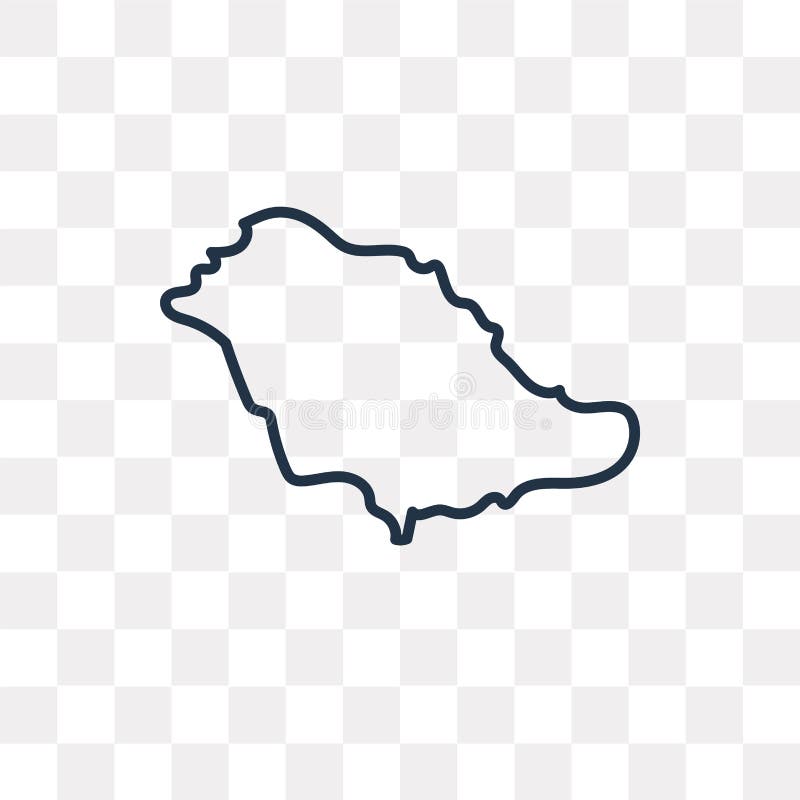 Saudi Arabia Map Vector Icon Isolated on Transparent Background, Linear ...