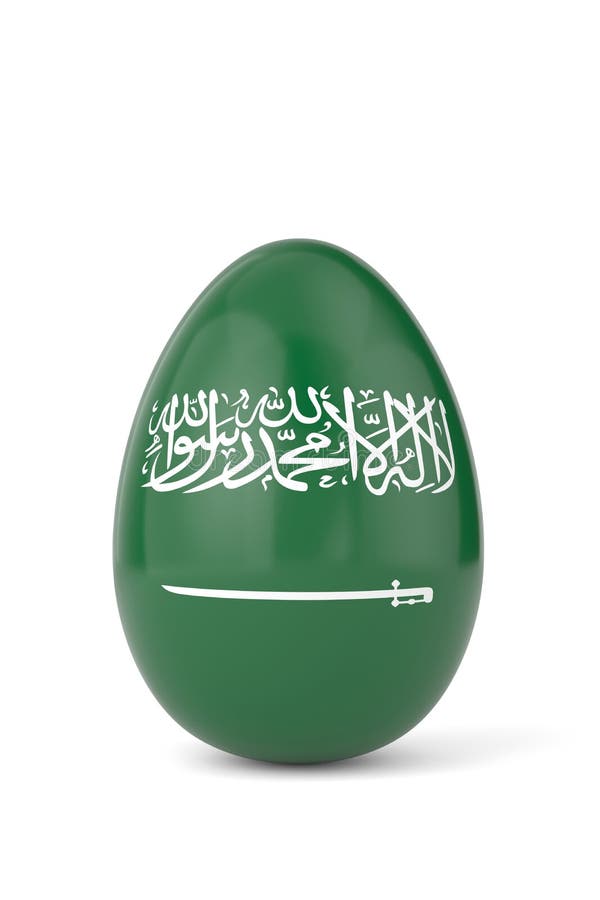 Saudi Arabia National Flag on Egg. 3D Rendering Stock Illustration ...