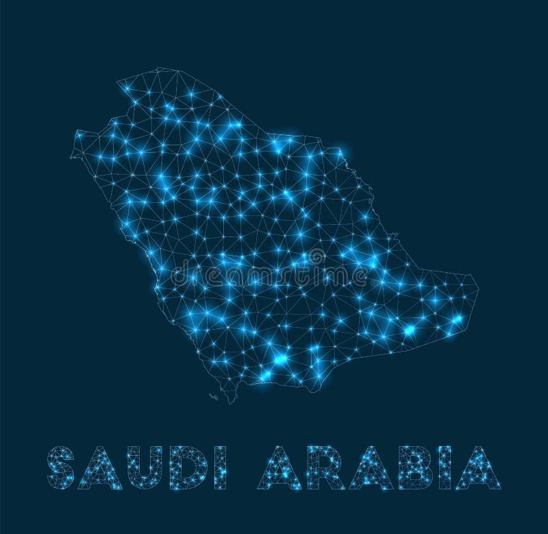 Saudi Arabia network map. stock vector. Illustration of connection ...
