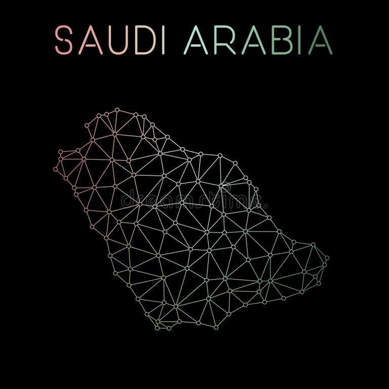 Saudi Arabia network map. stock vector. Illustration of connection ...