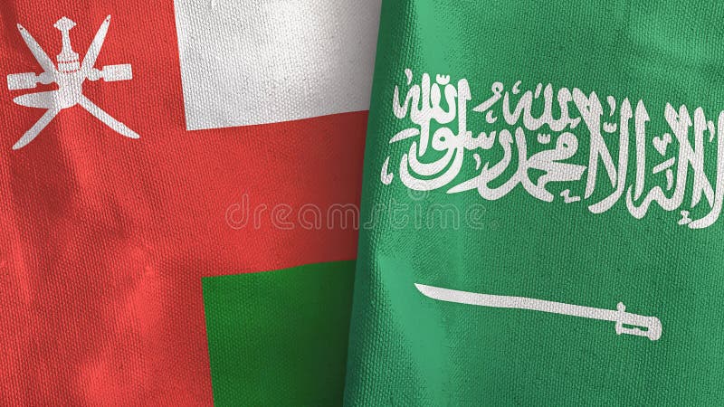 Oman and Saudi Arabia Flags, Obsolete Torn Weathered, Crisis Concept ...