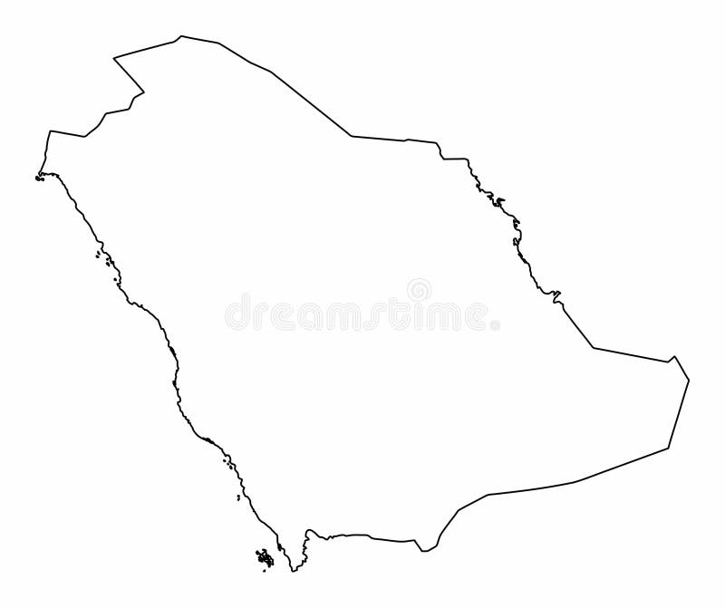 Saudi Arabia outline map stock vector. Illustration of flat - 330407816