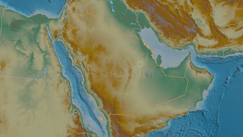 Saudi Arabia - Overview. Relief Stock Illustration - Illustration of ...