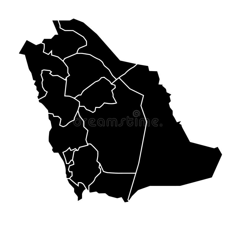 Saudi Arabia Political Map. Low Detailed Stock Vector - Illustration of ...