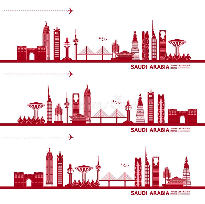 Saudi Arabia Travel Destination Vector Illustration Stock Vector ...