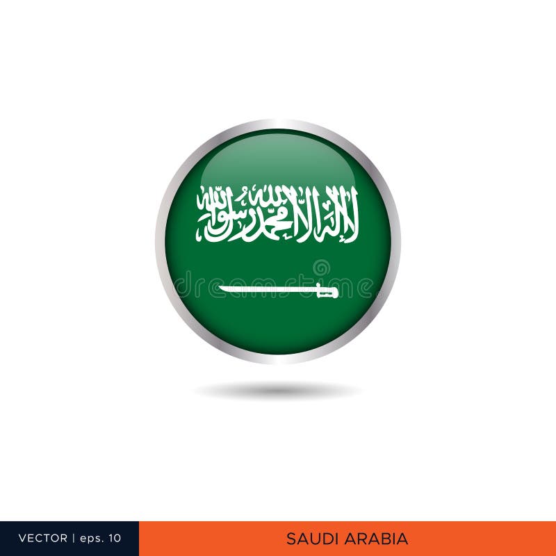 Round Flag of Saudi Arabia stock illustration. Illustration of web2 ...