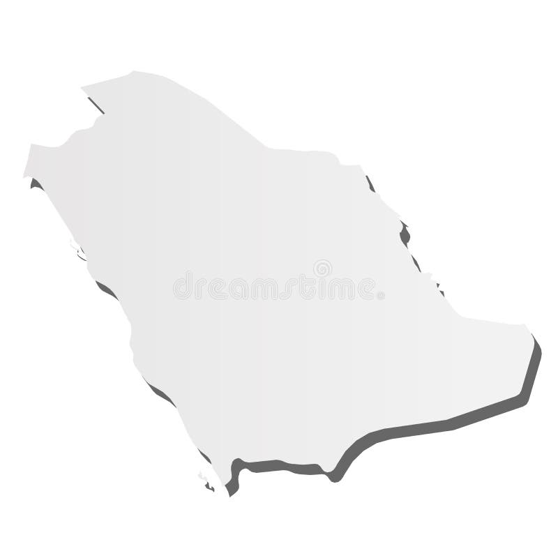 Saudi Arabia - Solid Black Silhouette Map of Country Area. Simple Flat ...
