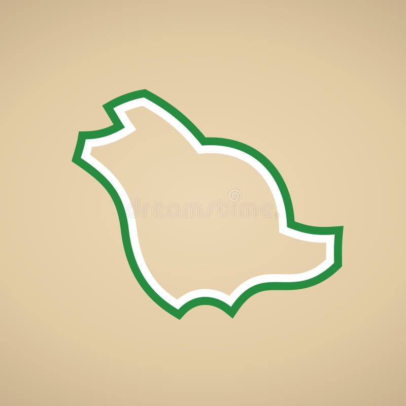 Saudi Arabia - Stylized Outline Map in Colors of the Flag Stock Vector ...