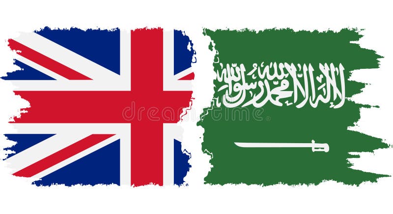 Saudi Arabia and UK Grunge Flags Connection Vector Stock Vector ...