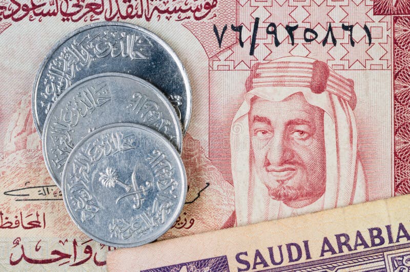 Saudi Arabian Banknotes & Coins Stock Image - Image of economic, coin ...