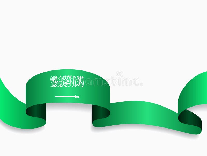 Saudi Arabian Flag Wavy Abstract Background. Vector Illustration. Stock ...