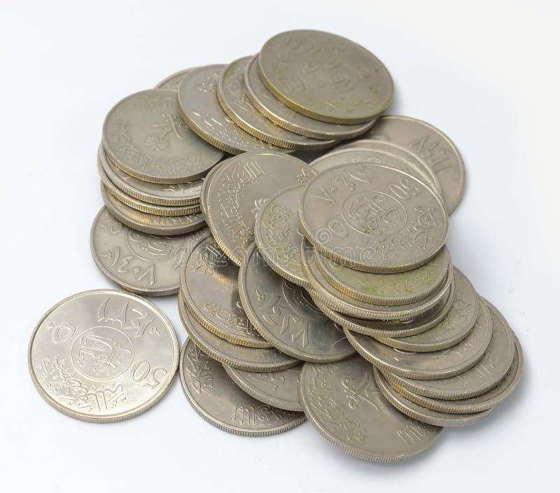 Saudi Coins Currency stock photo. Image of five, currency - 22487442