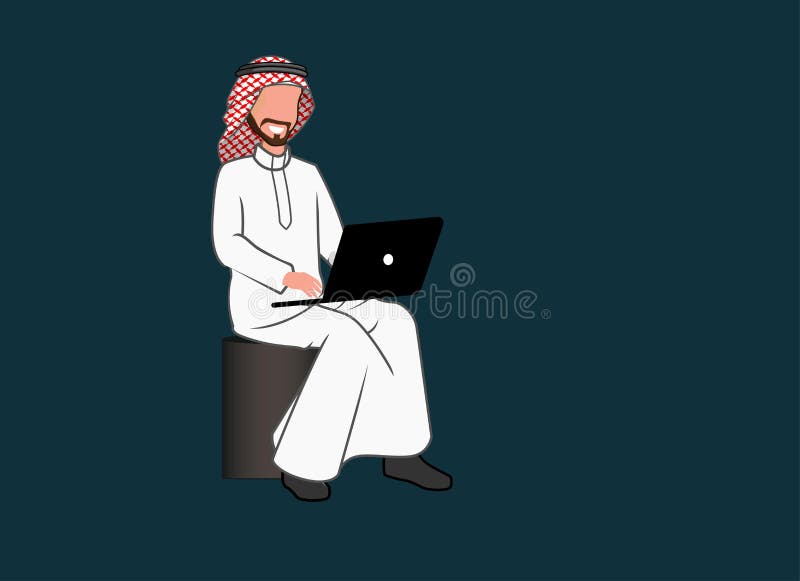 Saudi Man Laptop Stock Illustrations – 423 Saudi Man Laptop Stock ...