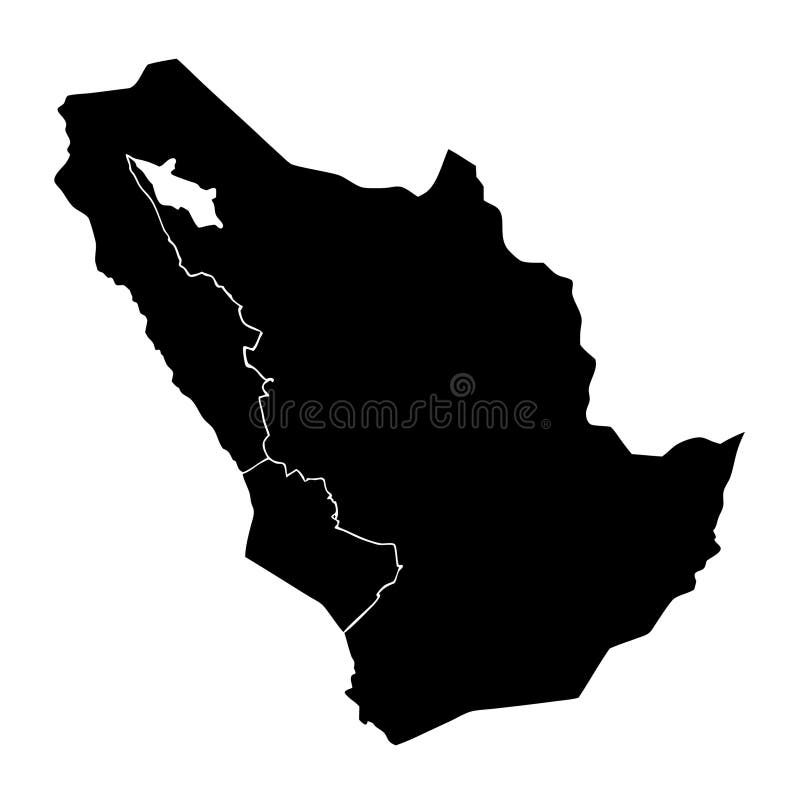 Saudi Map Vector Silhouette Art Illustration Stock Illustration ...