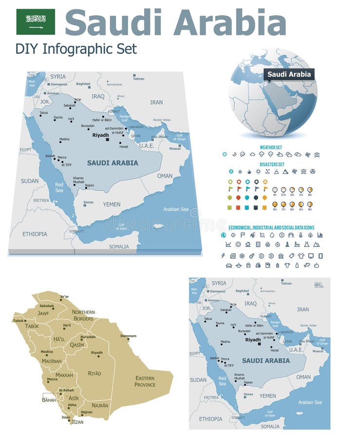 Dot and Flag Map of Saudiarabien Infographic Design Vektor ...