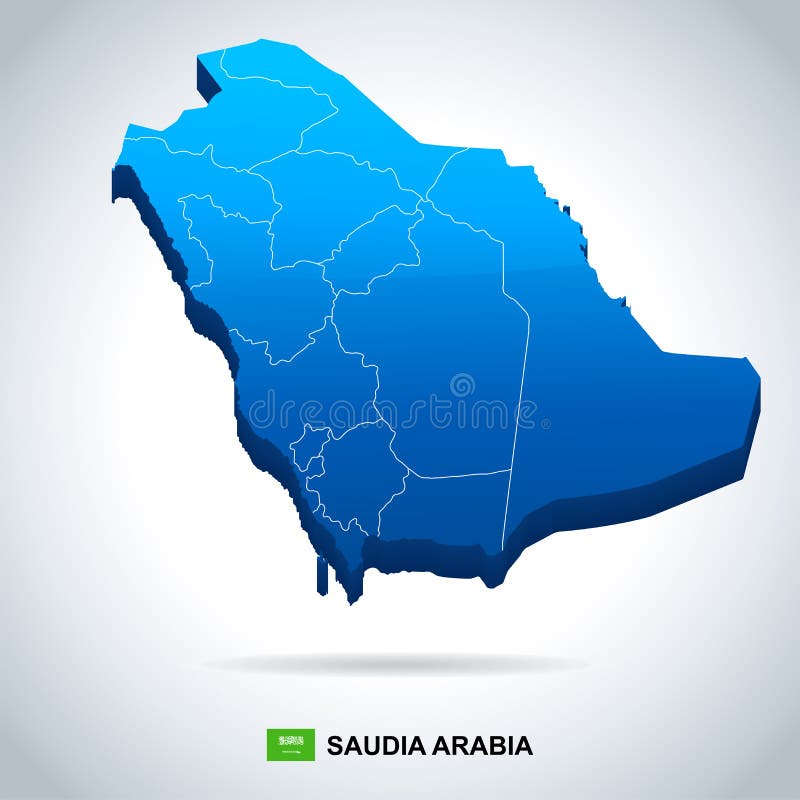 Saudiarabien - översikts- Och Flaggaillustration Stock Illustrationer ...