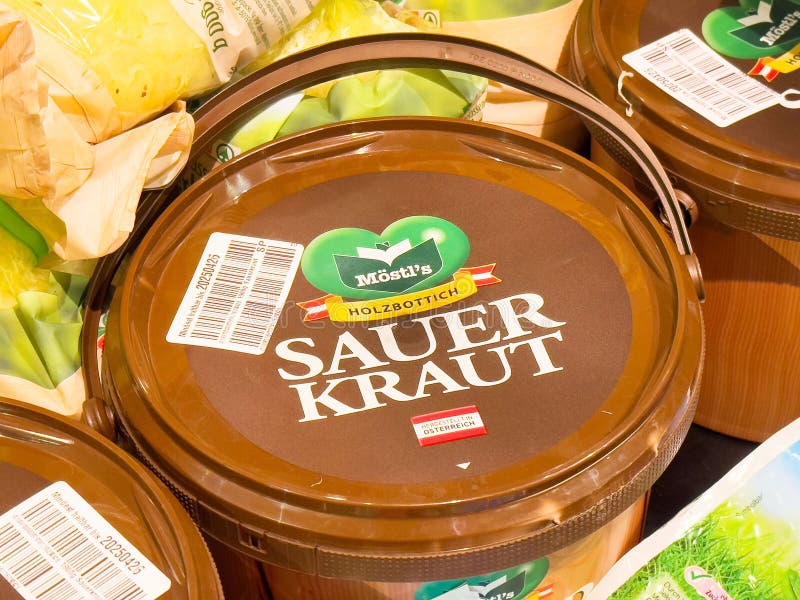 Sauerkraut Packaging with Brand Label in Grocery Store Display ...