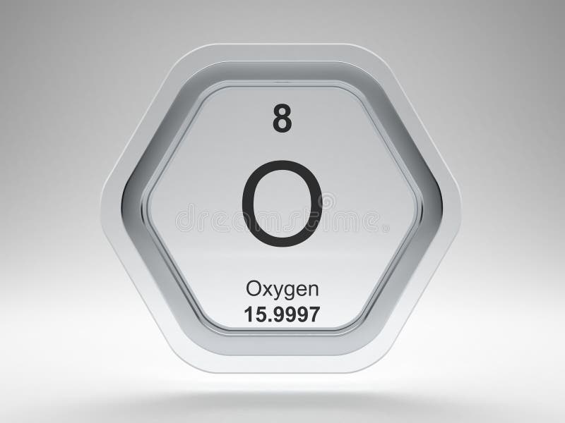 Sauerstoffsymbol Sauerstoff Mit Atomnummer Und Atomgewicht Signieren O ...