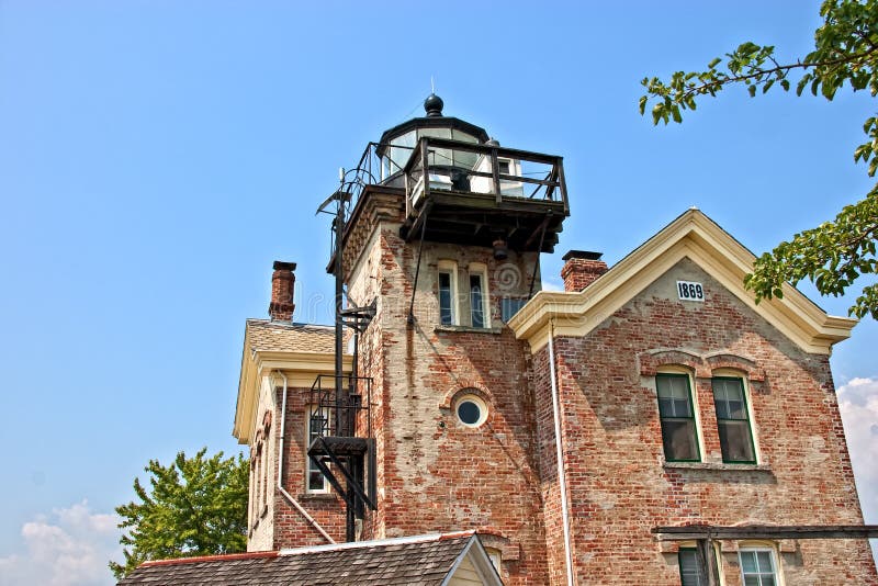 Saugerties lighthouse stock photo. Image of fire, tree - 10794006