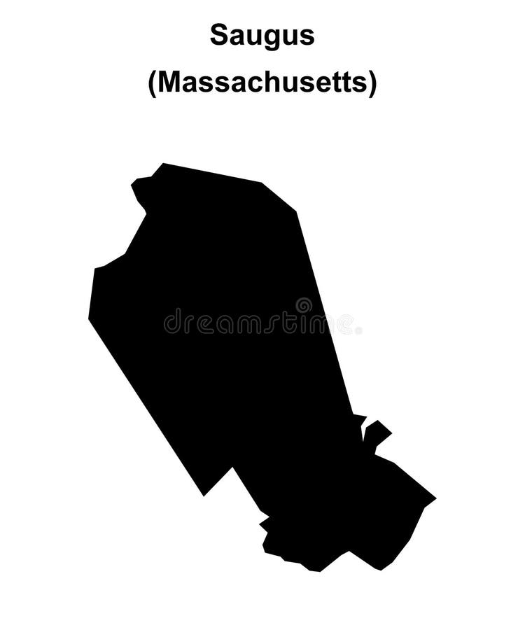 Saugus outline map stock vector. Illustration of isolated - 357334924