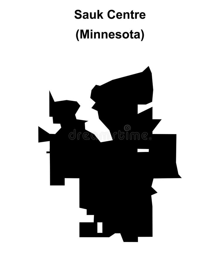 Sauk Centre outline map stock illustration. Illustration of silhouette ...