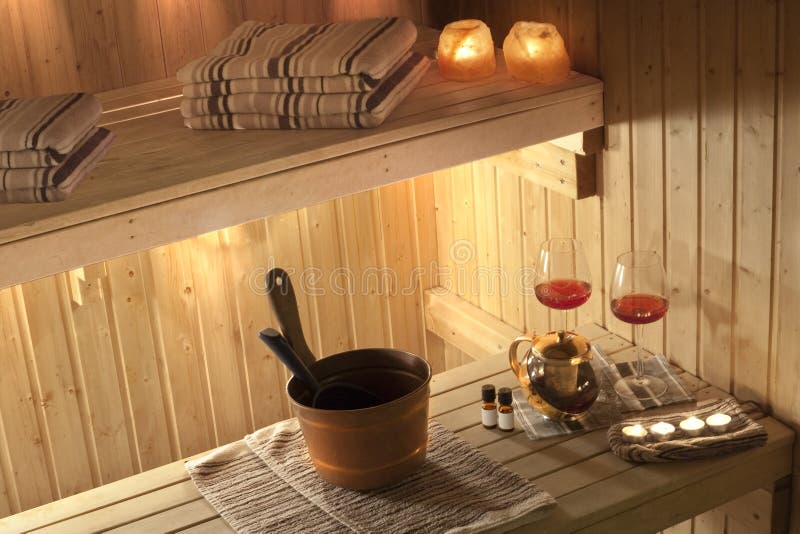 Sauna finlandais photo stock. Image du propre, sueur - 23543620